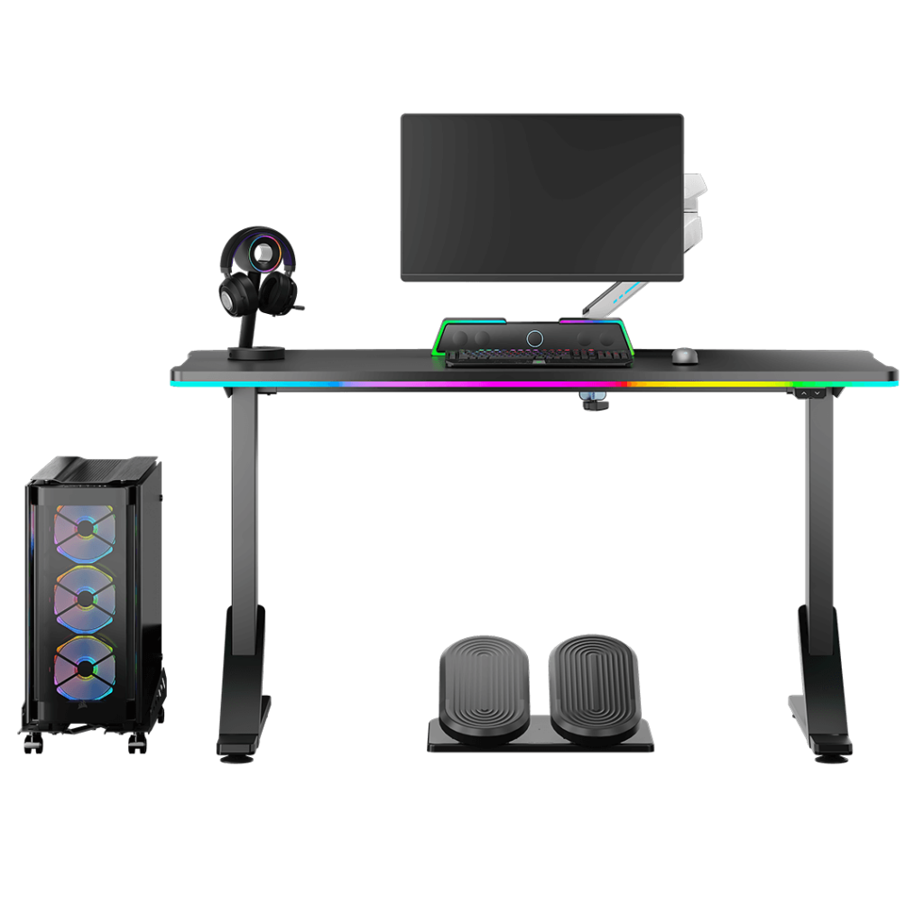 Ultradesk IRON - Innovativer Computertisch mit LED RGB Prismatic